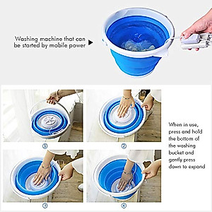 10L Portable Mini Washing Machine, Folding Turbo Washing Compact Ultrasonic Turbine Washer Lightweight Travel Laundry Washer USB Powered Camping Apartments Dorms RV Business Trip Clothes