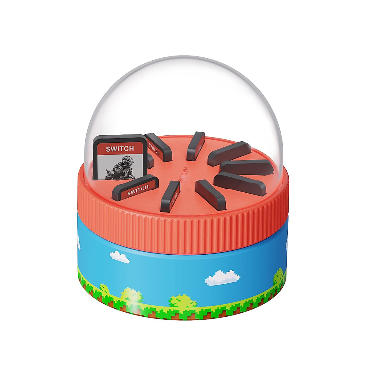 Hagibis Game Storage Case for Nintendo Switch, PS Vita, Rotating Game Card Case with 10 Card Slots, Magnetic Draw Card Portable Switch Game Cartridge Holder (Blue)