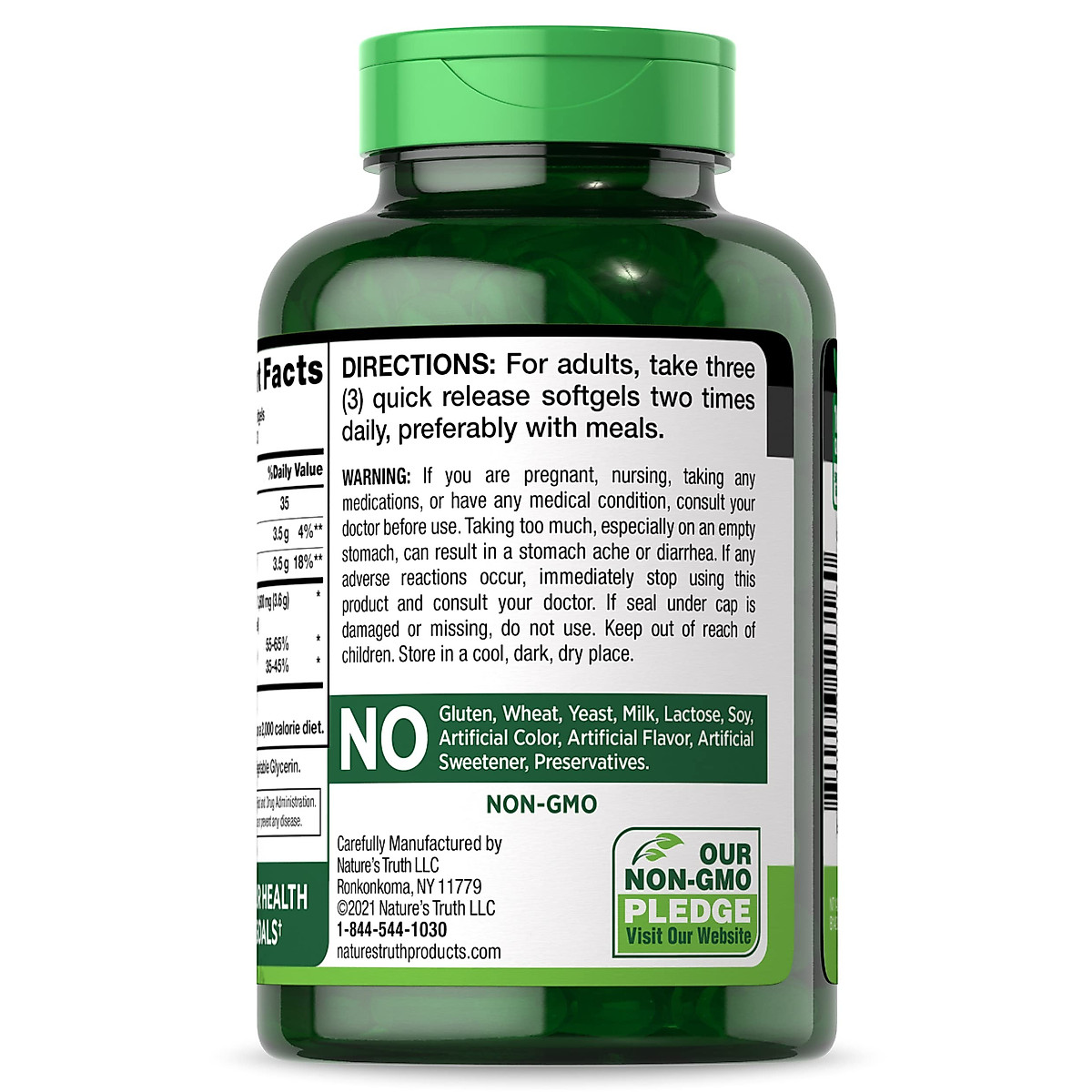 Nature's Truth MCT Oil Capsules | 100 Softgels | Keto Friendly Coconut Oil Pills | Non-GMO, Gluten Free