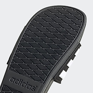adidas Men's Adilette Comfort Adjustable Slides, Core Black/White/Grey, 10