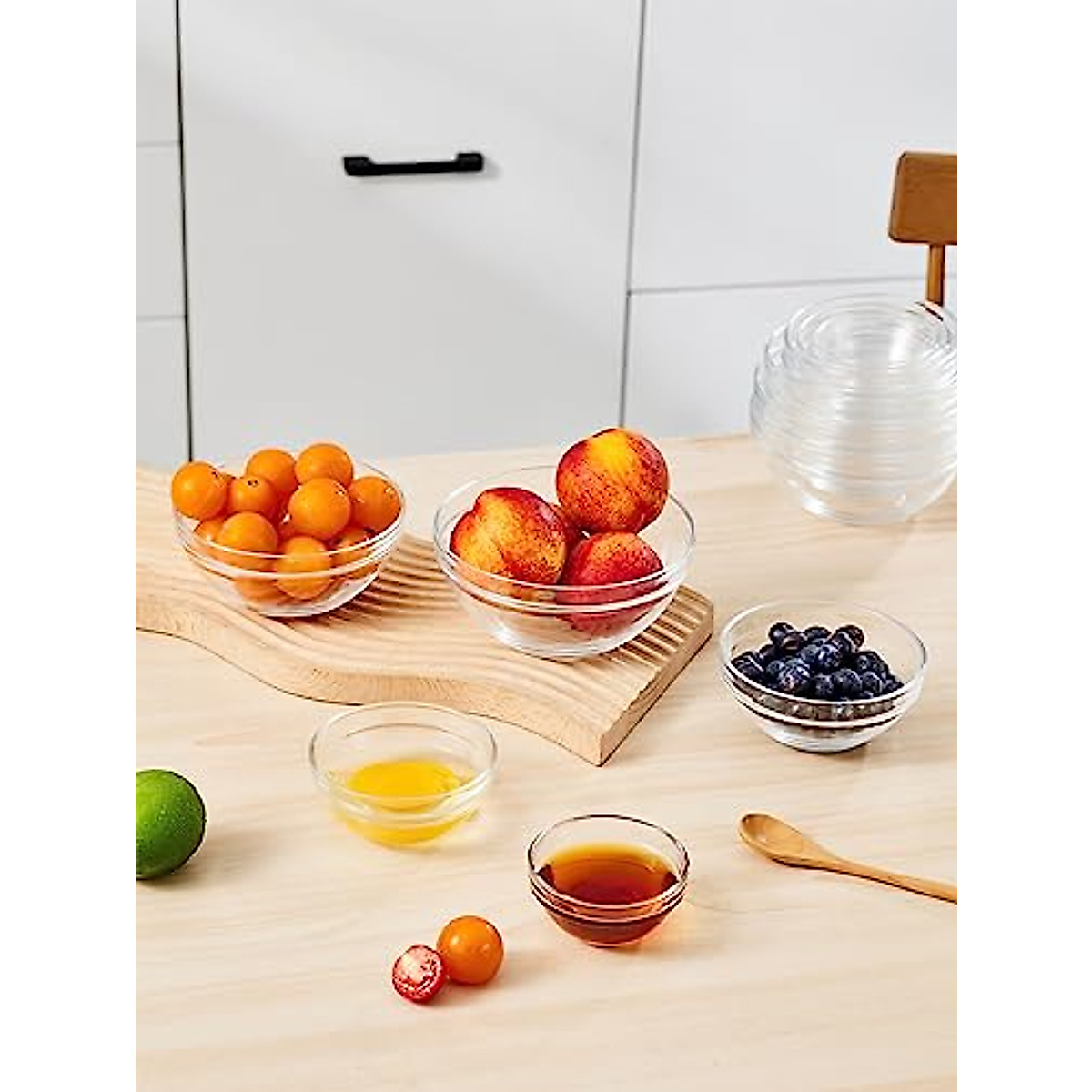 Sweejar 4.5 inch Small Glass Bowls Set, 12 oz Prep Bowls for Cooking, Small Bowls for Kitchen, Dessert Bowls for Ice Cream, 9 pack