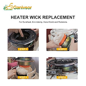 Ganivsor 32225 Wick for Kero World KW-24C DuraHeat DH-2300 Dyna-GLO CV-2300&RMC-95C Envirotemp CV-2300 Keroheat CV-2300, Heater Replacement Wicks, White
