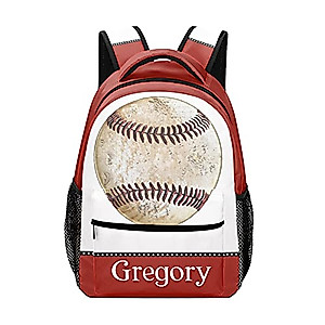 Eiis Retro Vintage Baseball Red Students Personalized School Backpack for Kid-Boy /Girl Primary Daypack Travel Bookbag