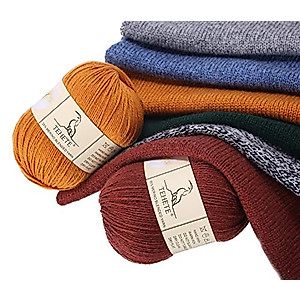 TEHETE Merino Wool Yarn for Knitting 3-Ply Soft Crochet Yarn