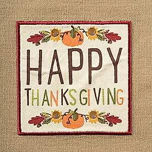 DII Fall Basics Collection Embellished Dishtowel Set, 18x28, Pumpkin Spice 3 Piece