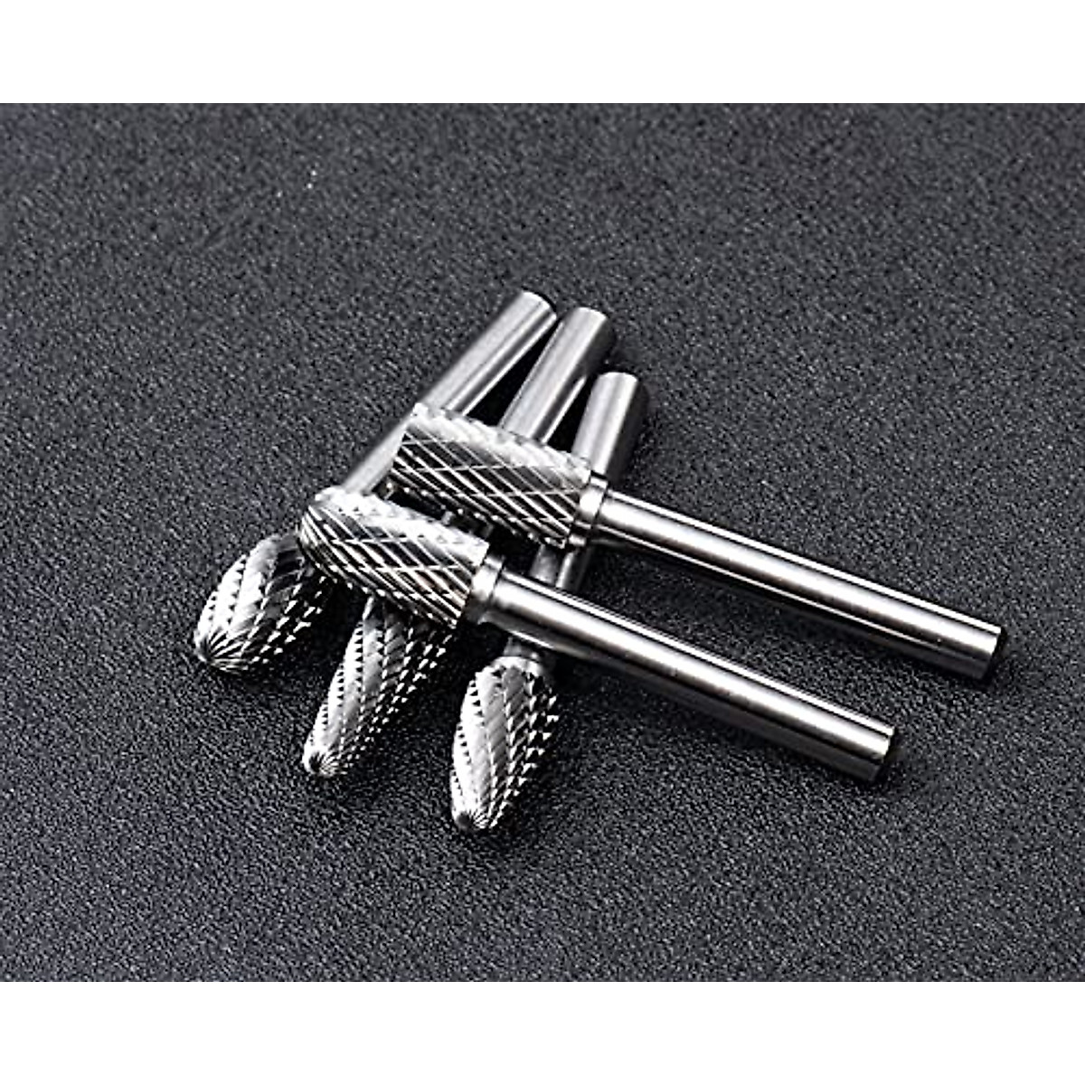 YUFUTOL Carbide Burrs Set 10pcs Double Cut Solid Carbide Rotary Burr Set 1/4" Shank Die Grinder Bits for Steel,Metal Carving, Polishing,Engraving,Drilling