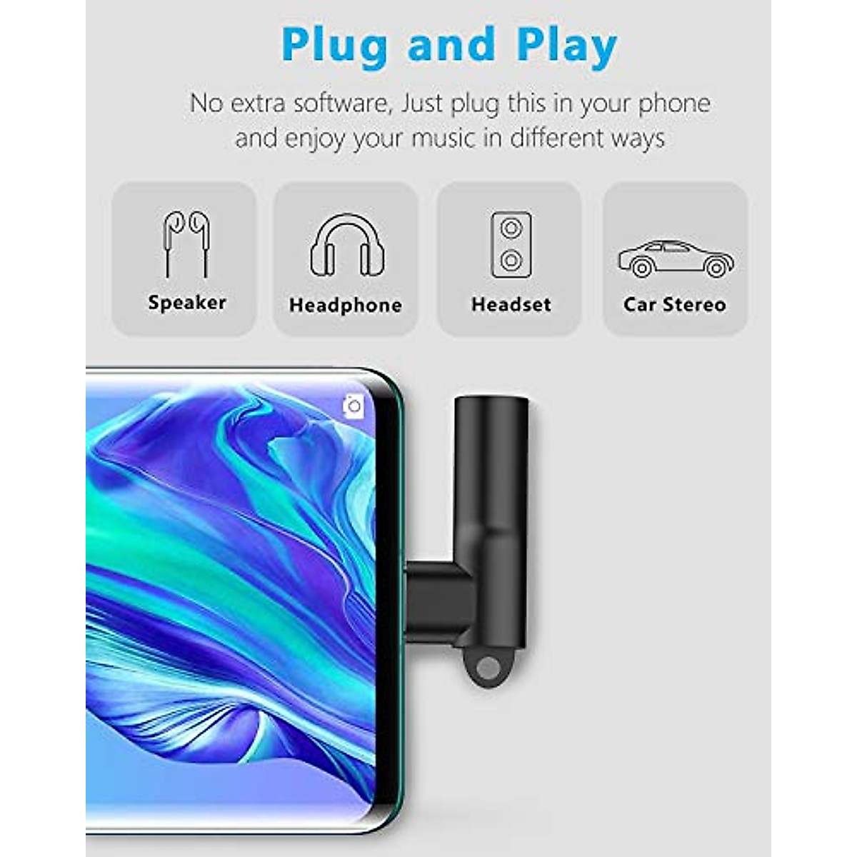 Mangotek USB C to 3.5mm Audio Adapter, USB Type C to Aux 3.5mm Female Headphones Jack Adapter USBC Android Dongle Compatible with Samsung Galaxy S21 Ultra S20 Pixel Oneplus Google Note 20 iPad Pro