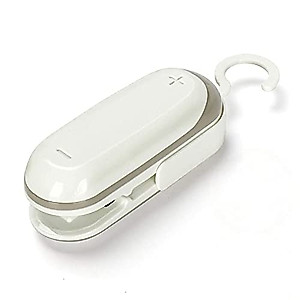 Mini Bag Sealer 2-in-1, Heat Sealer,Handheld Heat Vaccum, Portable Heat Vacuum Sealers with Hook, Heat Sealer with Cutter For Plastic Bags and Food, Mini Portable Sealer for Snacks, Resealer Machine Keep Food Fresh, Battery Not Included