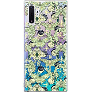 TPU Phone Case Compatible with Samsung A72 A71 5G A70 A51 A50 A32 A21 A11 A12 A13 A14 A01 Magic Silicone Shockproof Protective Cute Stars Luna Moth Moon Phases Flexible Boho Clear Lightweight