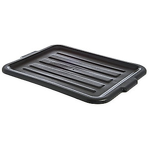 Carlisle FoodService Products N4401203 Comfort Curve™ Ergonomic Wash Basin Tote Box Lid, Universal, Black (Pack of 12)
