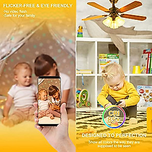 hansang 6 watt (60w Equivalent) LED Bulbs,E12 Small Base Candelabra Round Light Bulb,600 Lumen,Warm White 2700K,A15 LED Bulb Globe Shape,Non dimmable,G45 Ceiling Fan Light Bulbs (6 Pack)