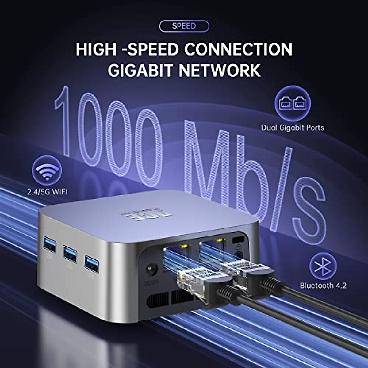 ACEMAGICIAN Mini PC Computer Win 11Pro, Intel 12th Gen N95 (up to 3.4GHz) 16GB LPDDR5 512GB M.2 SSD Desktop Computers， Micro PC Support 4K UHD, Dual Gigabit Ethernet,3 HDMI,2.4G/5G WiFi, BT4.2