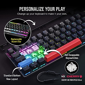 Corsair K70 PRO MINI WIRELESS 60% (CH-9189014-NA) Mechanical CHERRY MX Speed Switch Keyboard with RGB Backlighting - Black (Renewed)