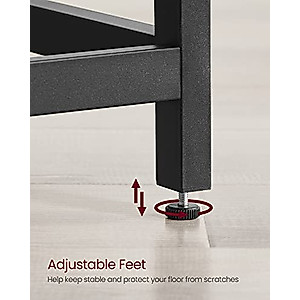 VASAGLE L-Shaped Computer Desk, 58-Inch Corner Desk for Study, Home Office Writing Workstation, Gaming Table, Space-Saving, Easy Assembly, Industrial Design, Rustic Brown and Black ULWD73X