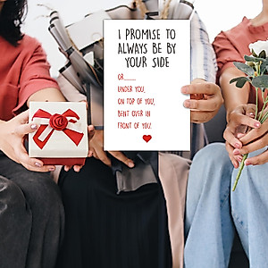 CGBRspacex Funny Anniversary Card for Boyfriend Husband, I Promise to Always Be By Your Side Card, Hilarious Gift for First Second Third Year Anniversary (Top or Under)