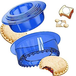 Sandwich Cutters Sealers Set Uncrustables Sandwich Cookie Bread Pancake Maker Perfect for Kids Lunchbox and Bento Box (BLUE) …