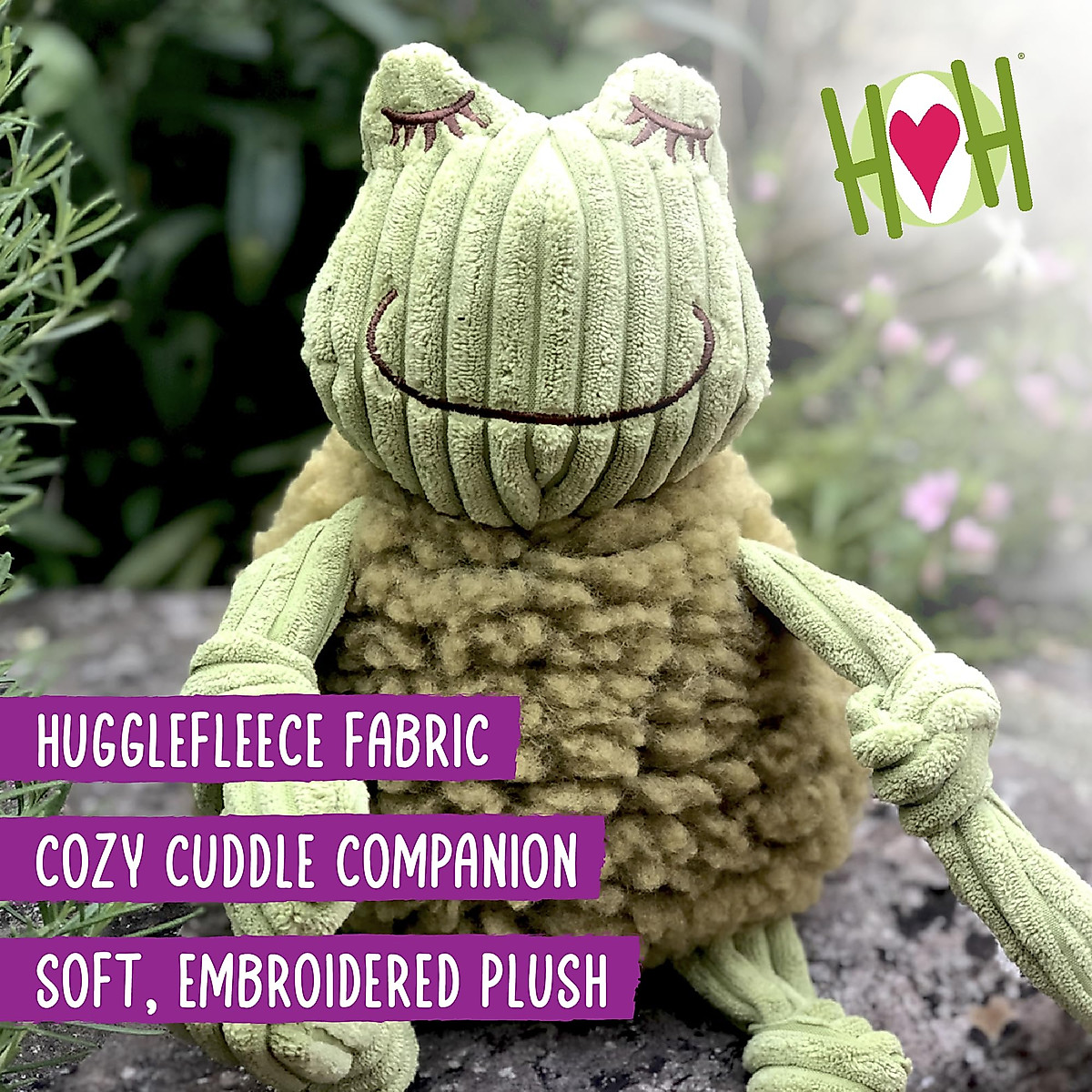 HuggleHounds Knottie Plush Dog Toy - Dog Stuffed Animal Toy, Puppy Toys, Squeaky Dog Toy for Small, Medium & Large Dogs, Soft Fleece, Durable Plush to Keep Them Busy - Ellamae Elephant, Small