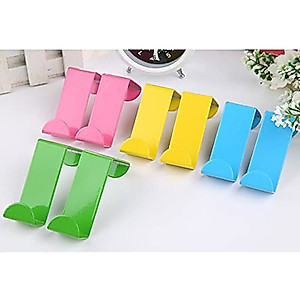 Cabilock 4 pcs Drawer Clothing Key Style Multi-Function Hooks Stainless Hanger Rack, for Family Coat The Bag S/z Home Hook Over Office Organization, Decor Clothes Back Blue Towel Clothes,