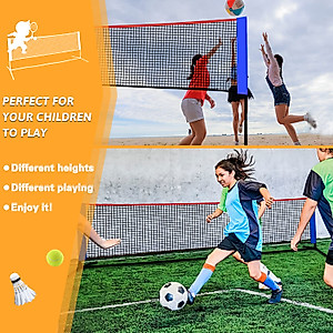 Kapler Height Adjustable Tennis Net - Kids Volleyball Badminton Pickleball Net for Driveway Beach