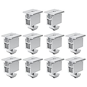 CHBC 10Pcs Solar Panel Mounting Brackets 39mm Solar Rail End Clamps Aluminum Solar Mid Clamps Adjustable Grounding Clamp, Silver