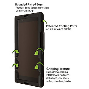 Bobj Rugged Case for Lenovo Tab 4 8 inch only TB-8504F or TB-8504X (NOT for TB-8304F or Plus Model TB-8704) - BobjGear Custom Fit - Patented Venting - BobjBounces Kid Friendly (Bold Black)