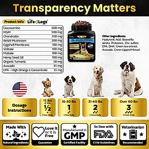 Life4Legs Hip and Joint Supplement and 23-in-1 Multivitamin Chews Bundle for Small, Medium and Large Dogs - 180 Count