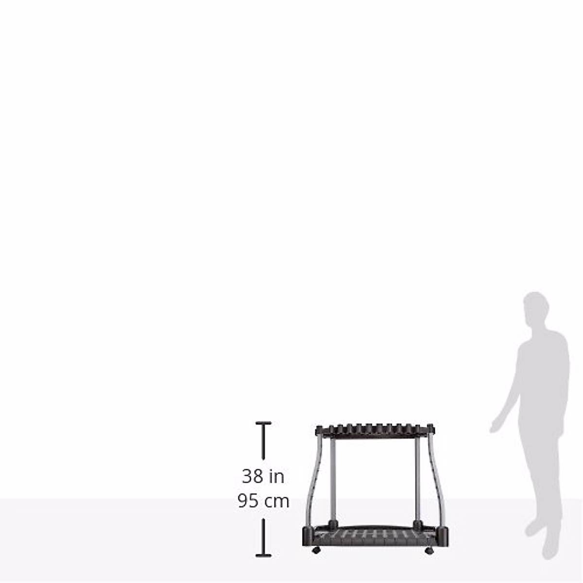 Rubbermaid Garage Tool Tower Rack, Easy to Assemble, Wheeled, Organizes up to 40 Long-Handled Tools/Rakes/ Brooms/Shovles in Home/House/Outdoor/Shed