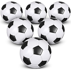 Deekin 6 Pcs Soccer Ball Bulk with Pump Teamwork Outdoor Sport Soccer Ball Bulk Game Training Soccer Ball for School Sport Teen Adult Child(Size 3,Black)