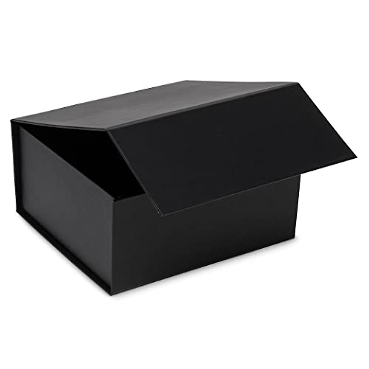 Magnetic Gift Box - 3 Pack Black Collapsible Box with Lid Closure, Luxury Cardboard Packaging for Small Business, Apparel, Retail, Boutiques, Bridesmaid, Birthday Parties, Presentations - 8x8x4