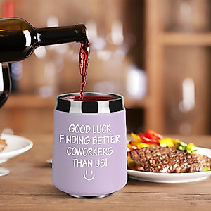 Good Luck Finding Better Coworkers Than Us Stemless Wine Tumbler,Funny Wine Glass for Going Away,Leaving, Farewell, New Job, Women Men Coworkers Colleagues Boss Friends - Wine Tumbler Cup 12oz（Purple）