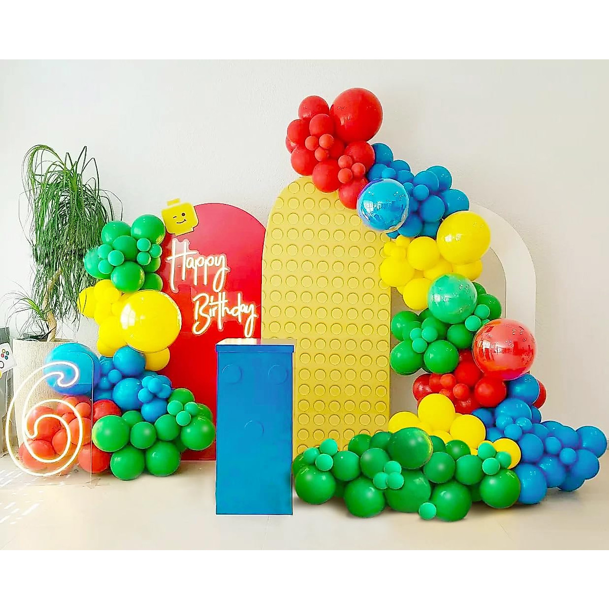 BAUANOOY Red Yellow Blue Green Balloons, 60pcs 12 Inch Latex BaIloons Colourful Confetti BaIloons for Baby Shower Carnival Circus Birthday Party Decorations