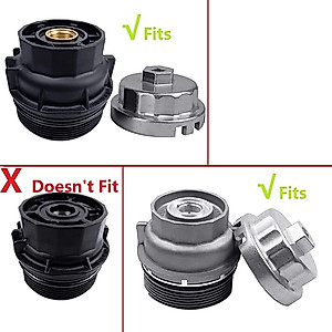 Oil Filter Wrench for Toyota,Lexus,RAV4,Camry,Cruiser,Avalon,Tacoma,Tundra,Highlander,Sienna-64mm 14 flute Oil Filter Cap Removal Tool
