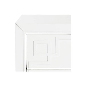 Safavieh Home Collection Raina White 3-Drawer Greek Key Nightstand