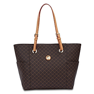 Rioni New Signature (Brown) - Saddle Tote Bag St-20264