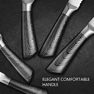 Kitchen Knife Set with Block - 24 pcs Home Essentials High Carbon German Stainless Steel Knives Set, Professional Chef Knife Set with 8 Steak Knives, Sharpener, Carving Fork & Shears