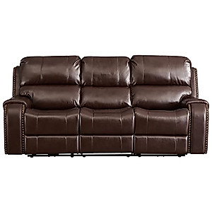 Signature Design by Ashley Latimer Power Reclining Sofa with Adjustable Headrest, Brown