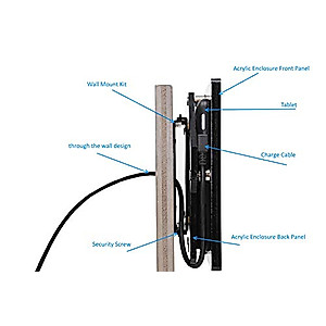 TABcare Security Anti-Theft Acrylic VESA Enclosure for Amazon Fire 7 2022 with Free Wall Mount Kit (Black, Fire 7 2022)