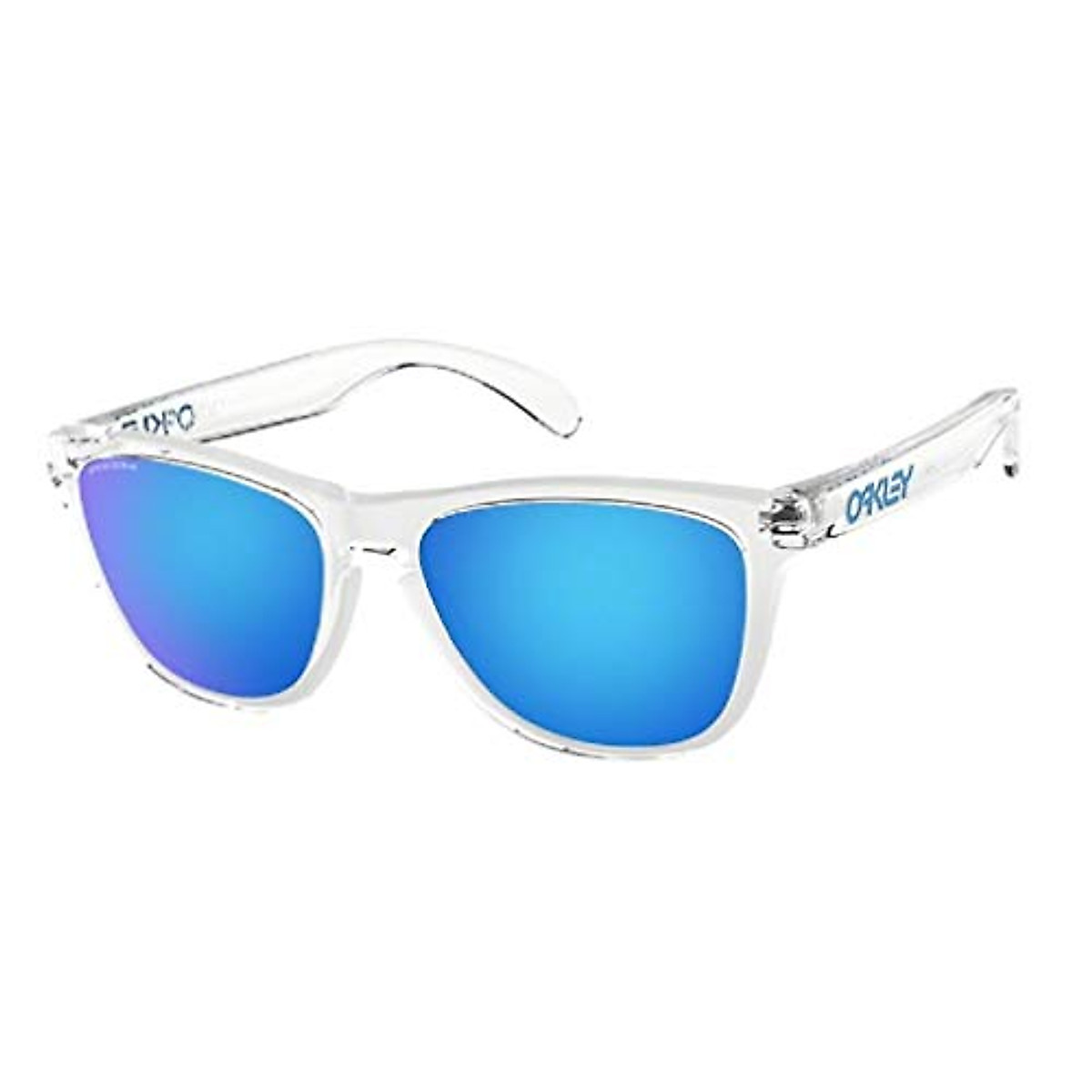 Oakley Frogskins OO9013 9013D0 55M Crystal Clear/Prizm Sapphire Sunglasses For Men For Women+BUNDLE Accessory Leash Kit+ BUNDLE with Designer iWear Care Kit