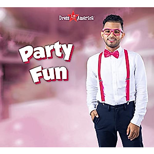 Dress Up America Bow Tie and Suspenders Set - Bow, Glasses & Suspenders for Boys and Girls, Party Accessories Adults & Kids