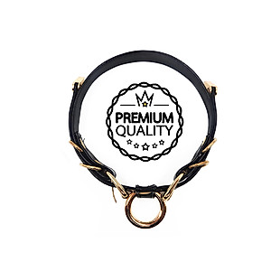 ADEMISHIA Handmade Punk Gold O-Ring Leather Choker Necklaces With Buckle Fastening Adjustable Collar For Womens