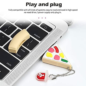 32GB USB Flash Drive Pizza-Shaped, BorlterClamp Novelty USB Drive Thumb Drive Memory Stick for External Data Storage