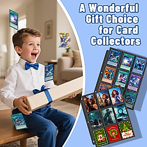 900 Pockets Trading Card Binder Sleeves, Baseball Card Sleeves Fit for Standard Size Sport Cards, Baseball Card Holder for 3 Ring Binder