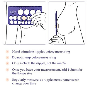 Habibi Baby Nipple Measurement Tool for Flanges Silicone Nipple Ruler for Breast Pump Flange or Nipple Shield Size for Breast Feeding Holes & Millimeter Scale for Accurate Measurement 4x7" (PKG of 1)