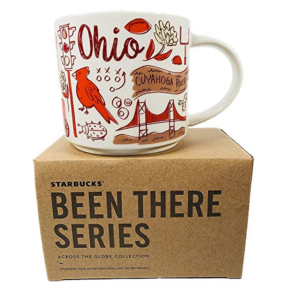 Starbucks Ohio Porcelain Mug Been There Series Across the Globe Collection, 14 Ounces