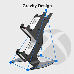 Controller Charger Dock Station for Xbox One, Fast-Speed Dual Charging Dock/Headset Controller Stand- Included 2x850 mAh Rechargeable Battery Packs (White)