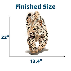RoyoLam Walking Leopard Wall Decal Nursery Wild Animal Wall Sticker Removable Peel and Stick Waterproof Wall Art Decor Stickers for Kids Baby Classroom Living Room Playing Room Bedroom