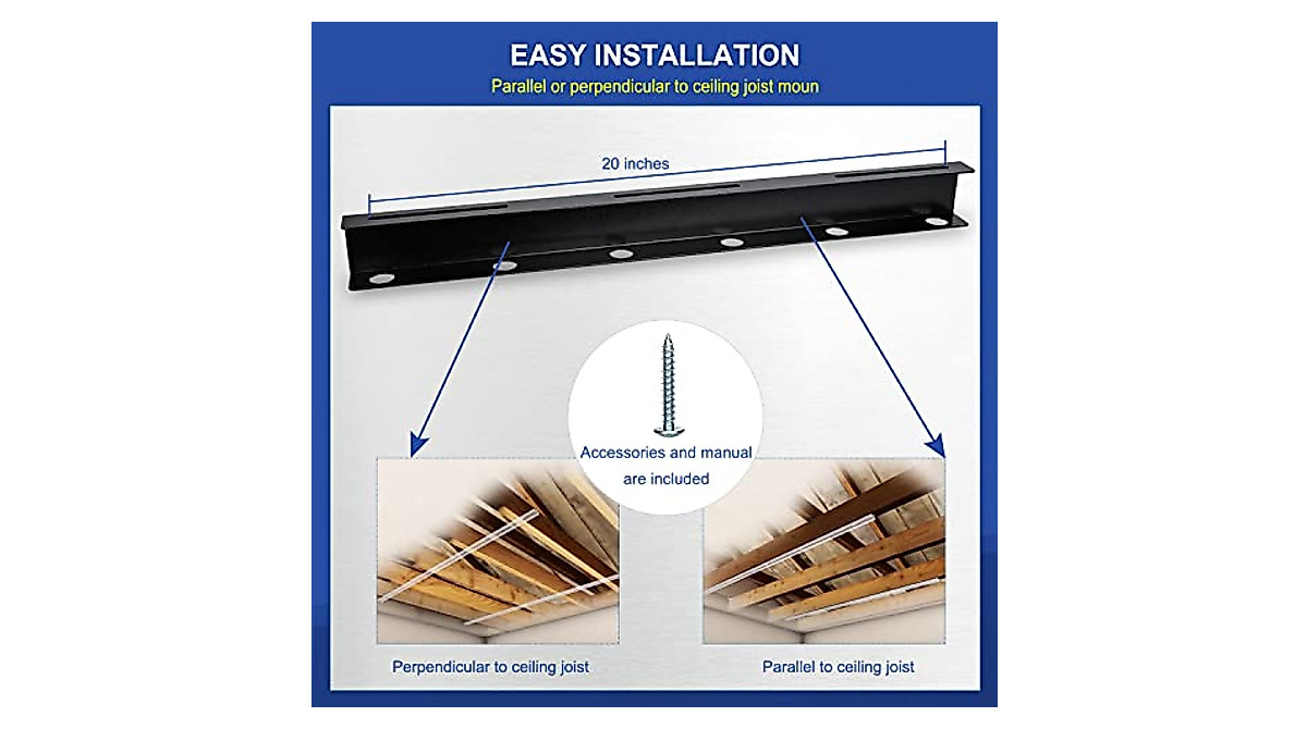 TOPOWN 4-Set Overhead Storage Bin Rack for Four Bins Garage Ceiling ...