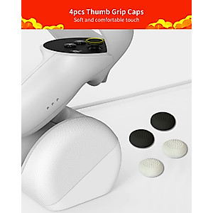 Joystick Replacement Kit for Oculus Quest 2 Controller(11 in one), Repair Kit Accessories for Meta Quest 2 Controller, Include 2 Thumb Sticks, T5 Screwdriver, Tweezer, Pry Tool, 4 Thumbstick Grips