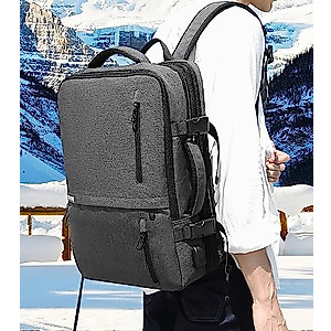 BJIAX Travel Backpack, 40L Expandable Carry On Backpack Fits 17 Inch Laptop, Airline Approved Water Resistant Backpack for Men, Hiking & Casual Backpack