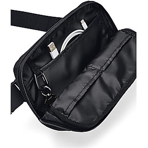 Under Armour Unisex-Adult Loudon Crossbody Waist Bag, (001) Black/Black/White, One Size Fits Most